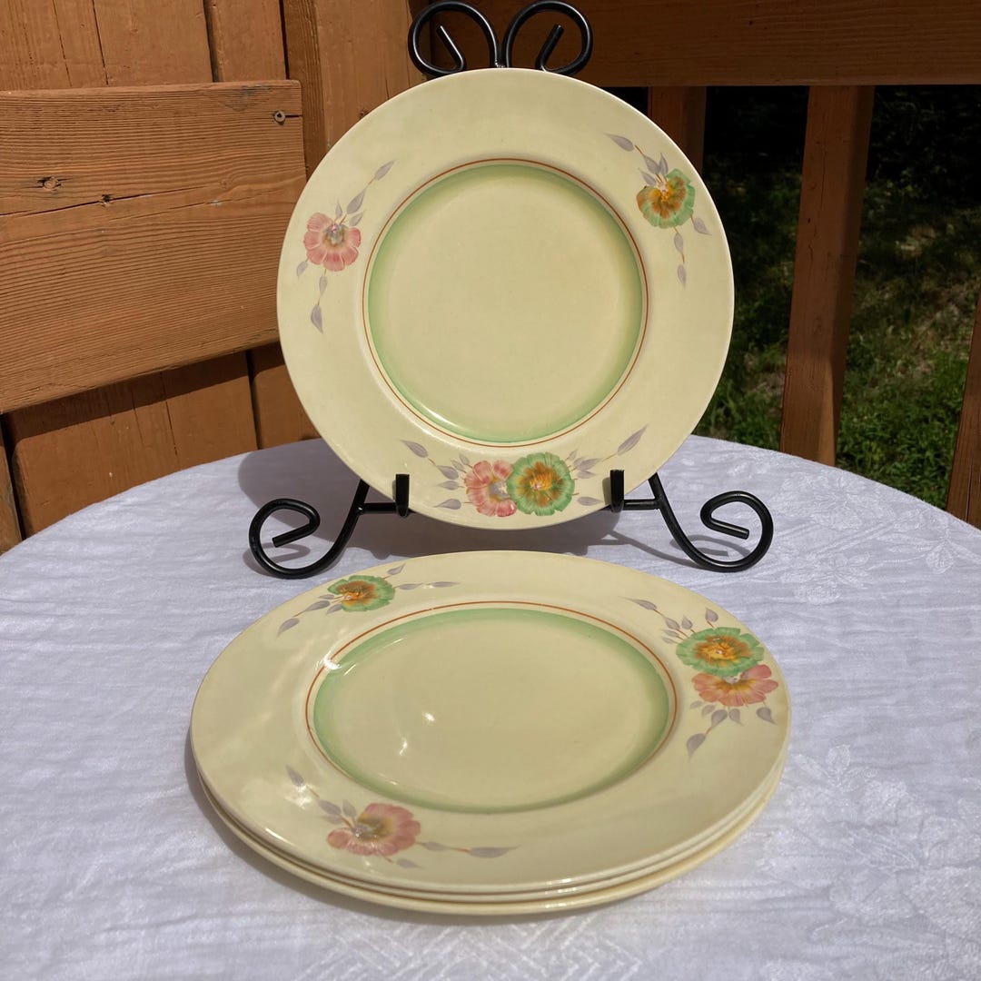 Vintage Set of Four 1940s Clarice Cliff sundew Art Deco Large Dinner ...