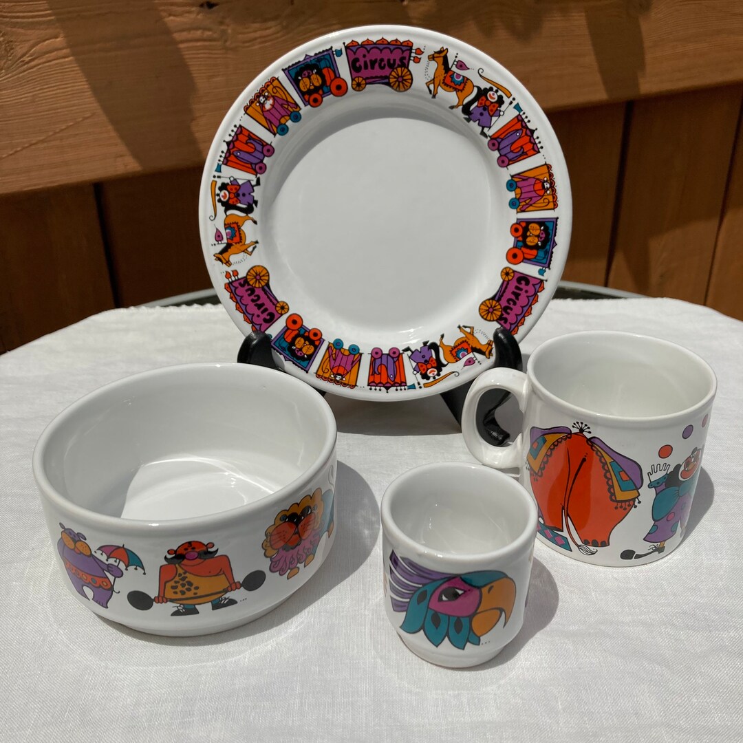 Rare Vintage Staffordshire Potteries circus Childrens Breakfast Set ...