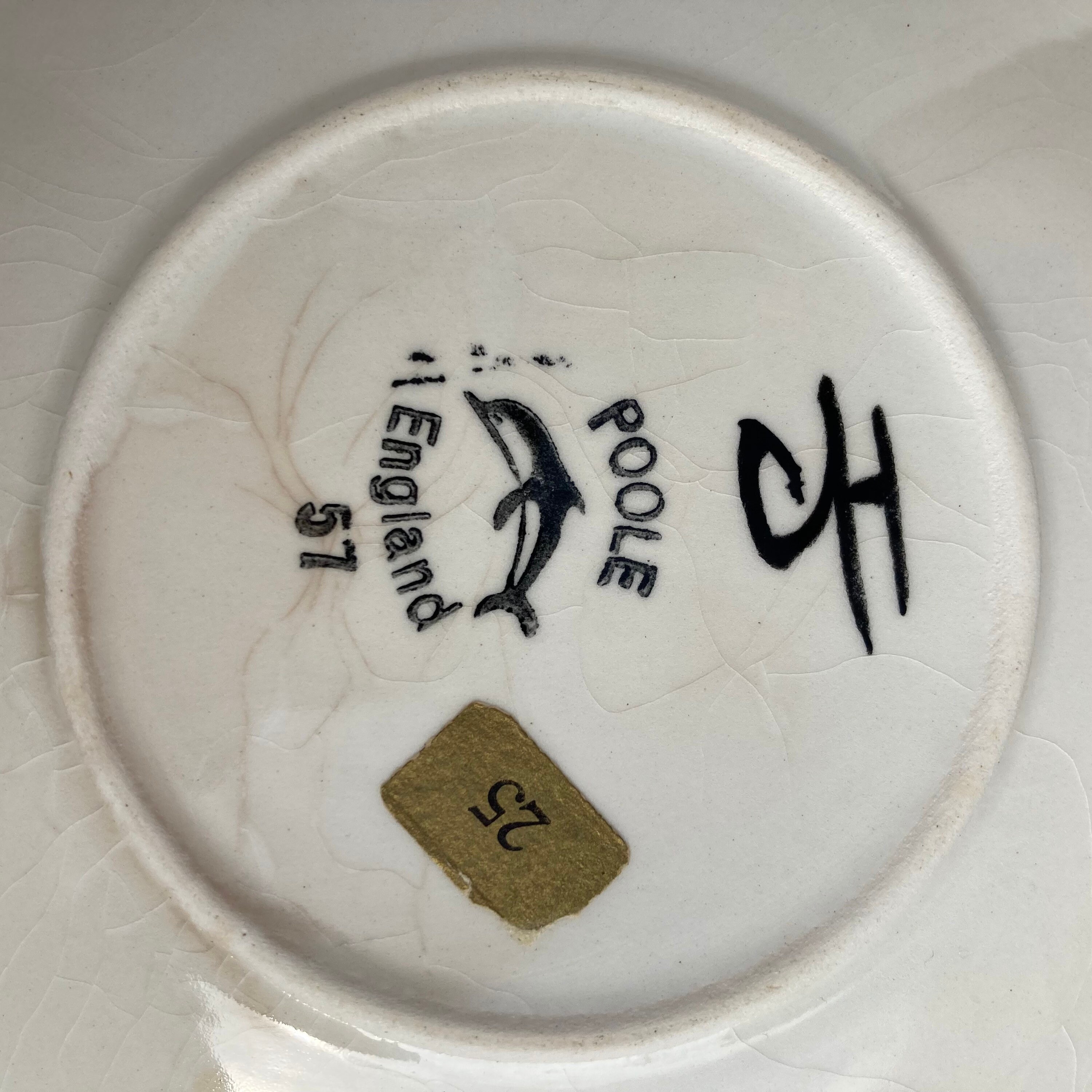 1960s Poole Pottery Delphis Large Charger Bowl 57 Hand-painted Artist ...