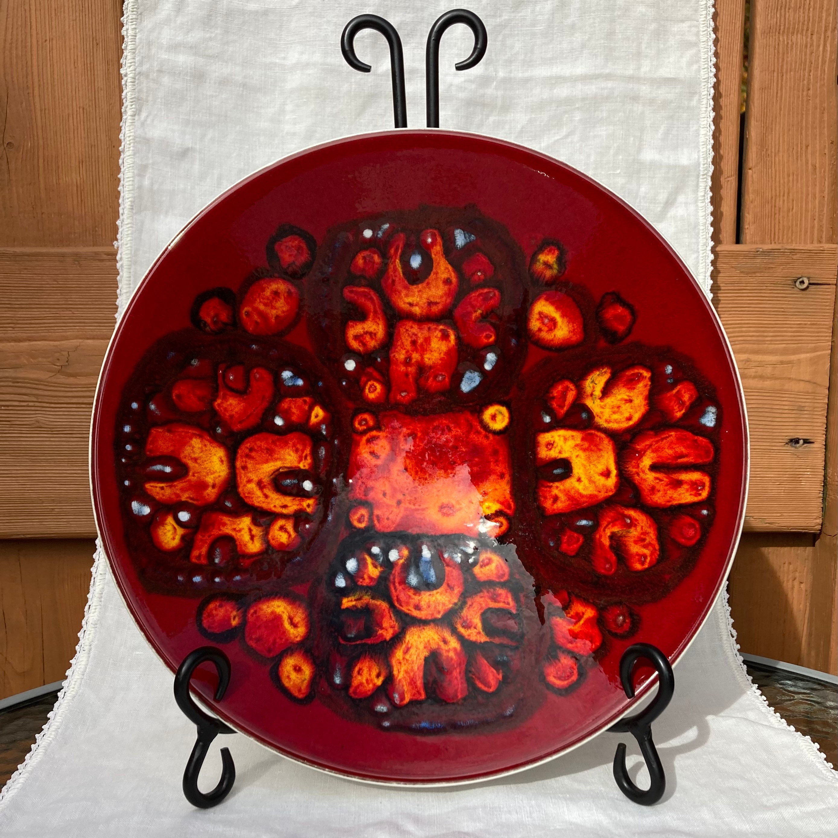 1960s Poole Pottery Delphis Large Charger Bowl 57 Hand-painted Artist ...