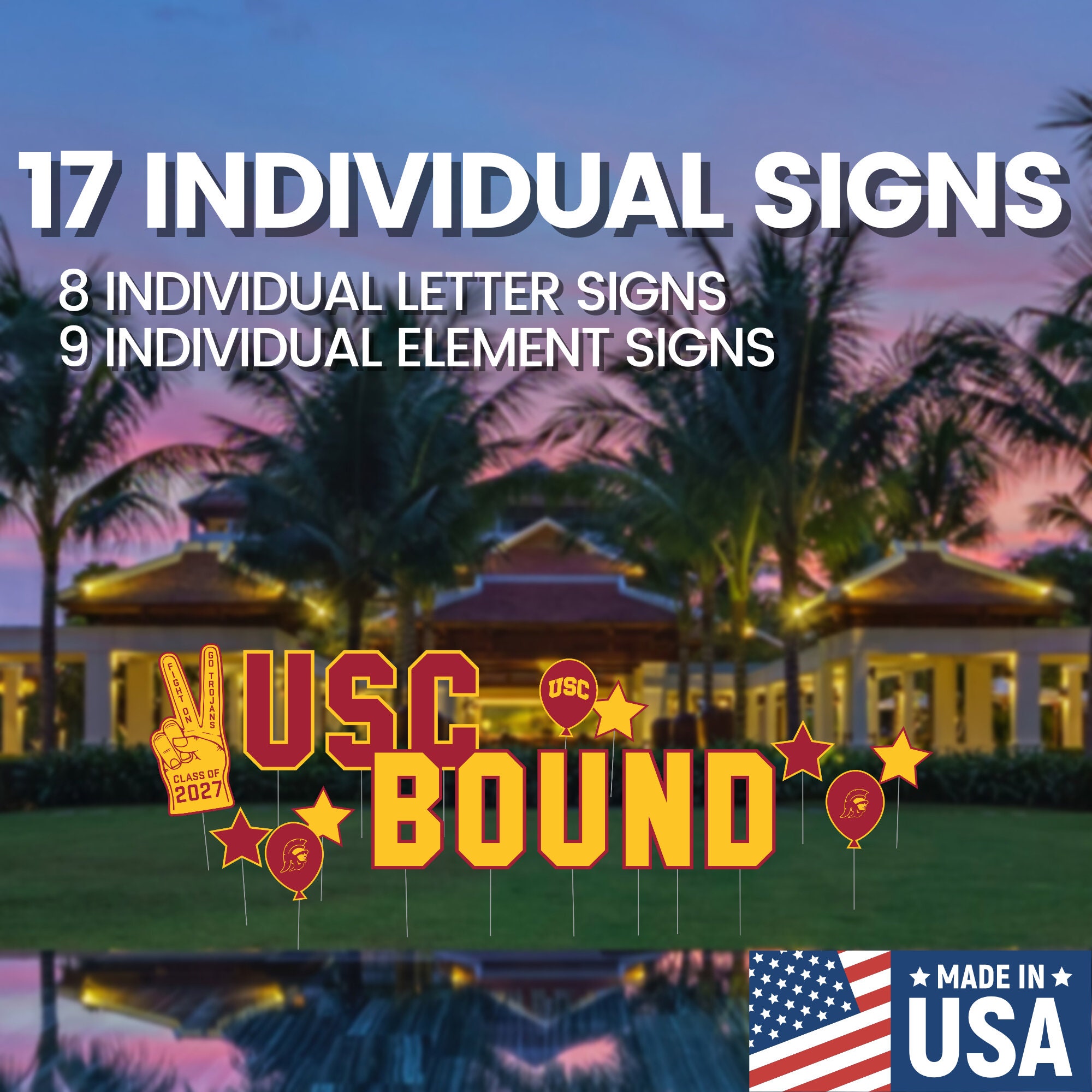 USC BOUND Die Cut Yard Display Official USC College Party - Etsy