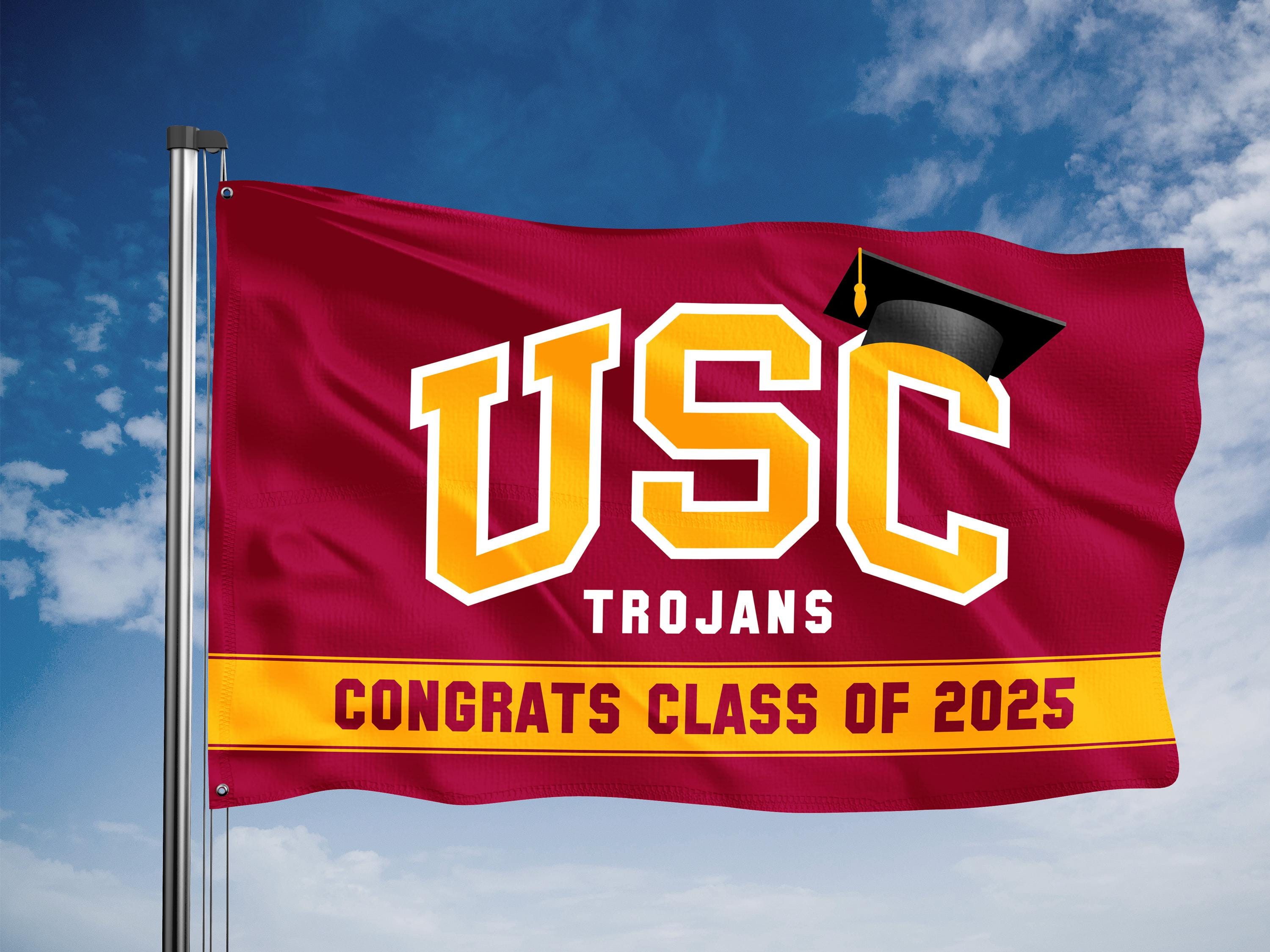 Single Sided USC Trojans Pole Flag 2025 | USC Graduation Gift for ...