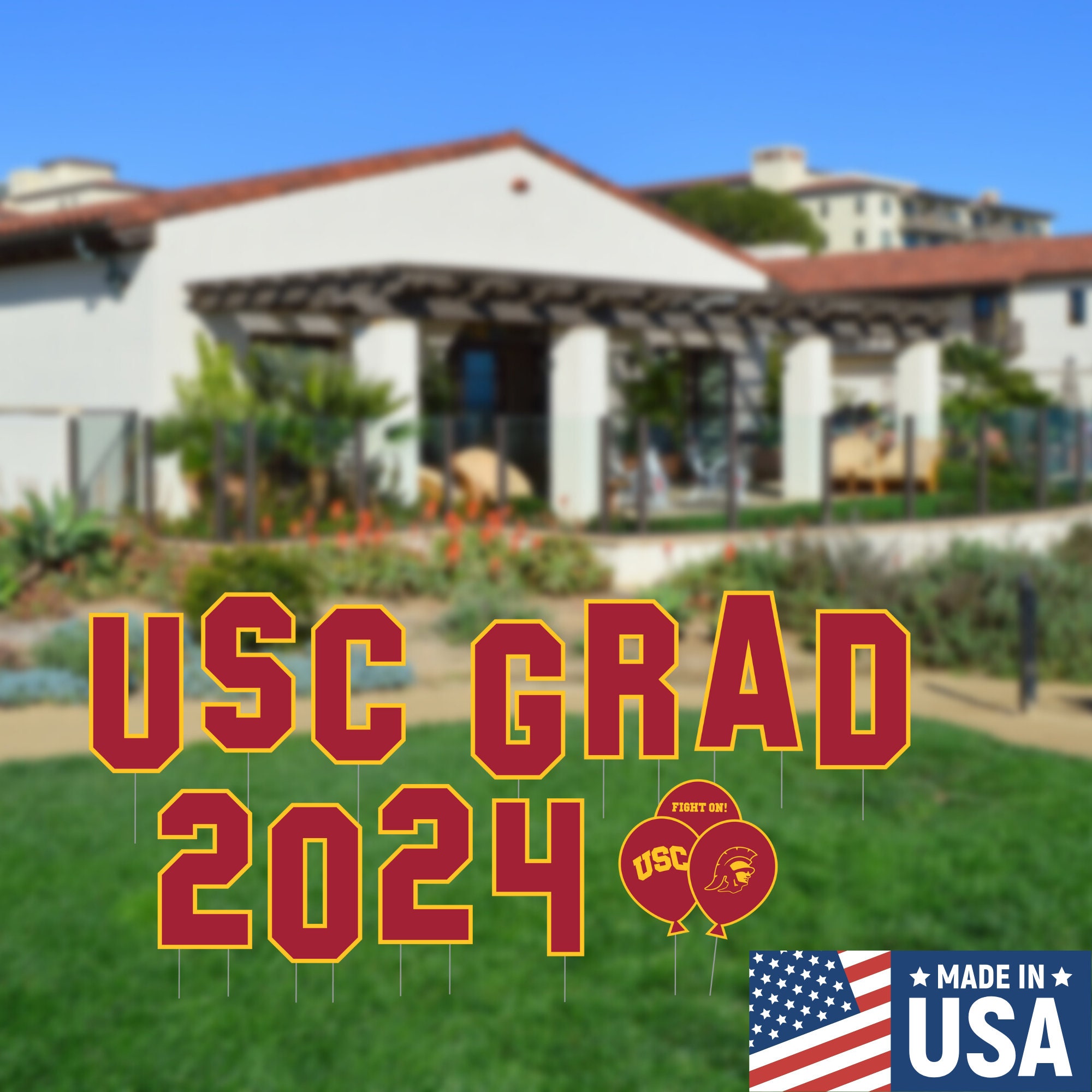 Customized USC Grad Die Cut Yard Display Official USC, Class of 2024 ...