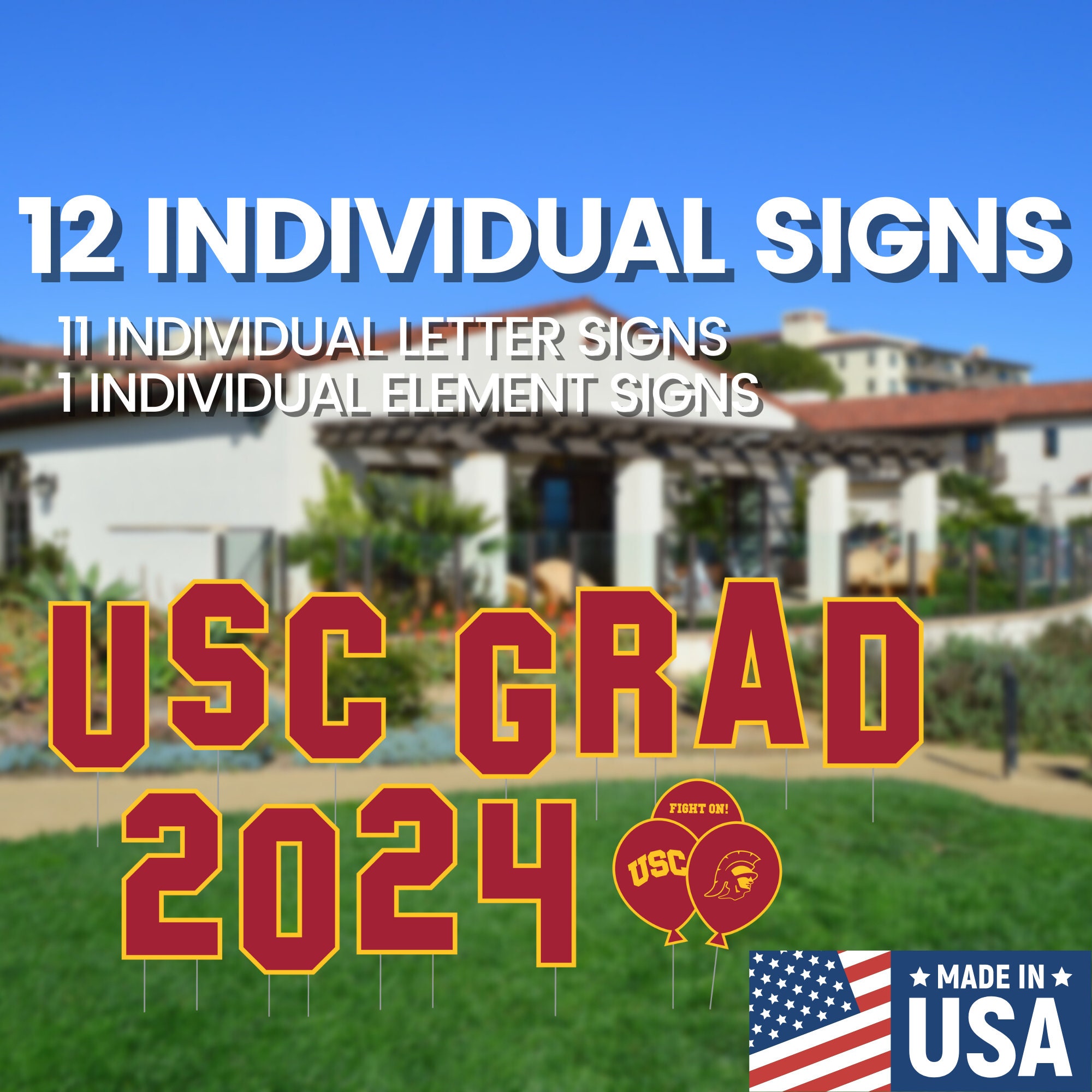 Customized USC Grad Die Cut Yard Display Official USC, Class of 2024 ...