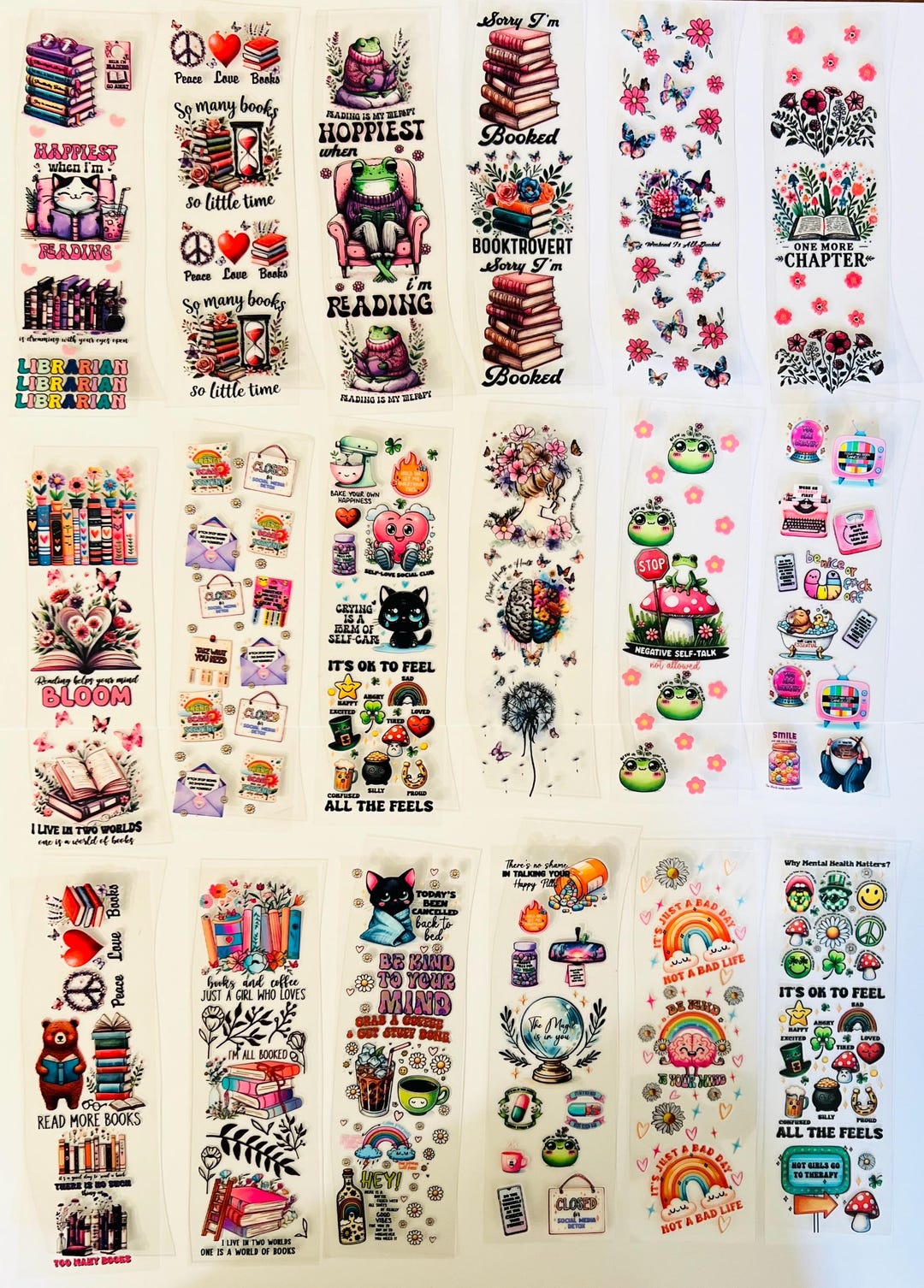 24pcs Bookmark Wraps, Bookmark Decals, Uvdtf Wraps - Etsy UK