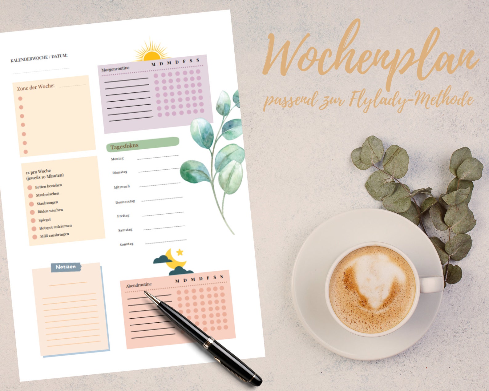 Vorlage Haushaltsplan Wochenplan zum Ausfüllen Flylady - Etsy.de