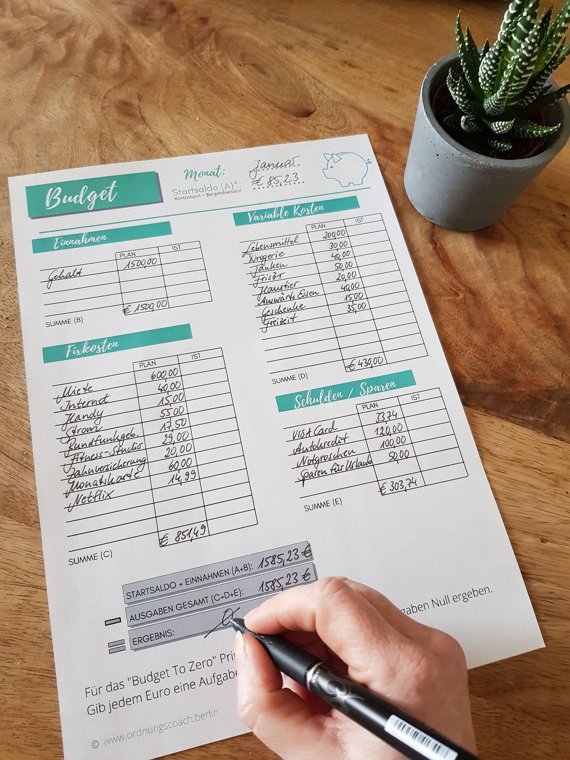 Budget Planner Template Monthly Budget Financial Planner PDF for ...