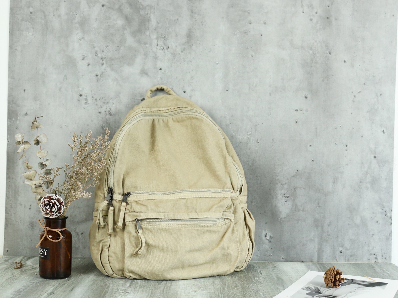 Every Day Canvas Backpackminimalist Bagluxury Baglarge - Etsy UK