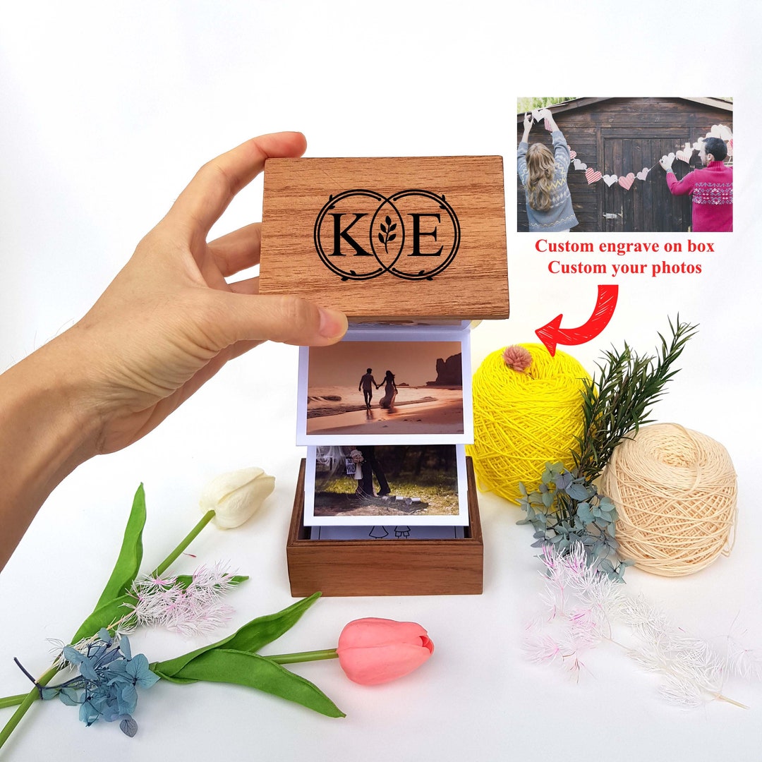 Couple Gift, Memory Box Wood, Custom Photo Box, Collection Photo Pull ...