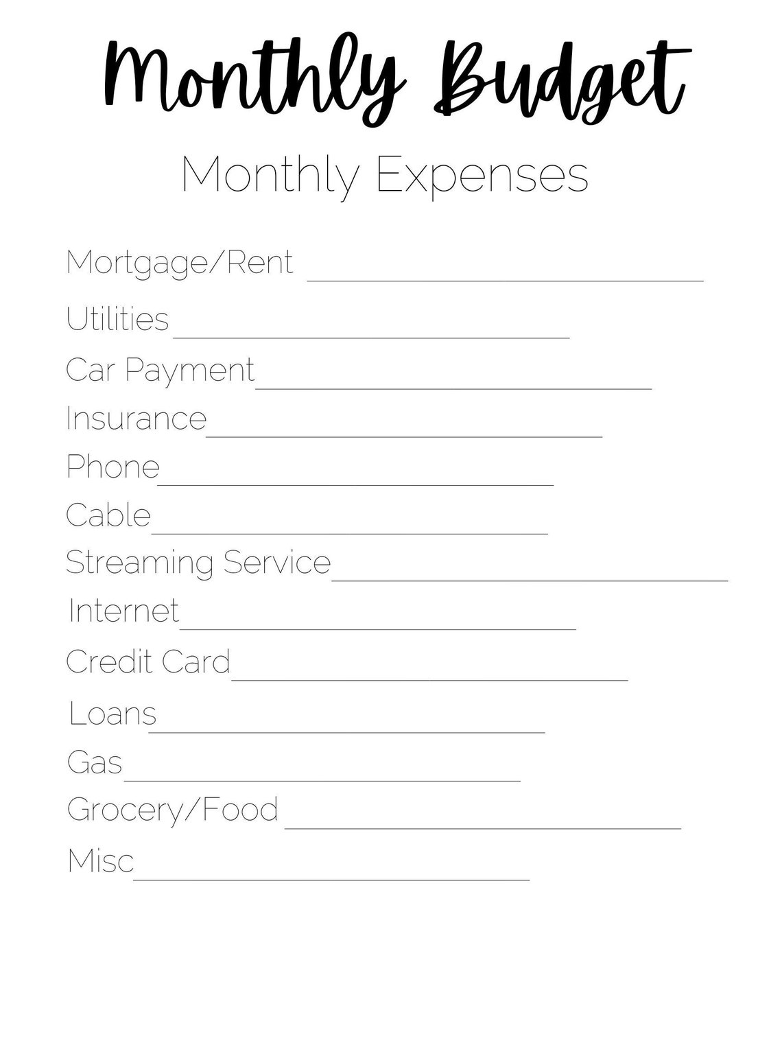 Canva Budget Template