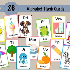 26 ABC Flash Cards, Educational Cards, A-Z Cards, Learn Abc's, Alphabet ...