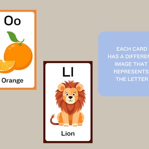 26 ABC Flash Cards, Educational Cards, A-Z Cards, Learn Abc's, Alphabet ...