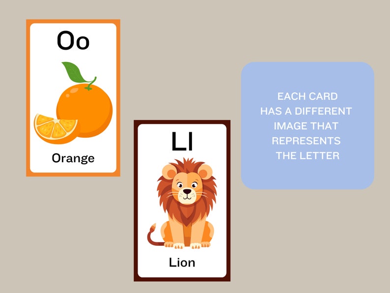 26 ABC Flash Cards, Educational Cards, A-Z Cards, Learn Abc's, Alphabet ...