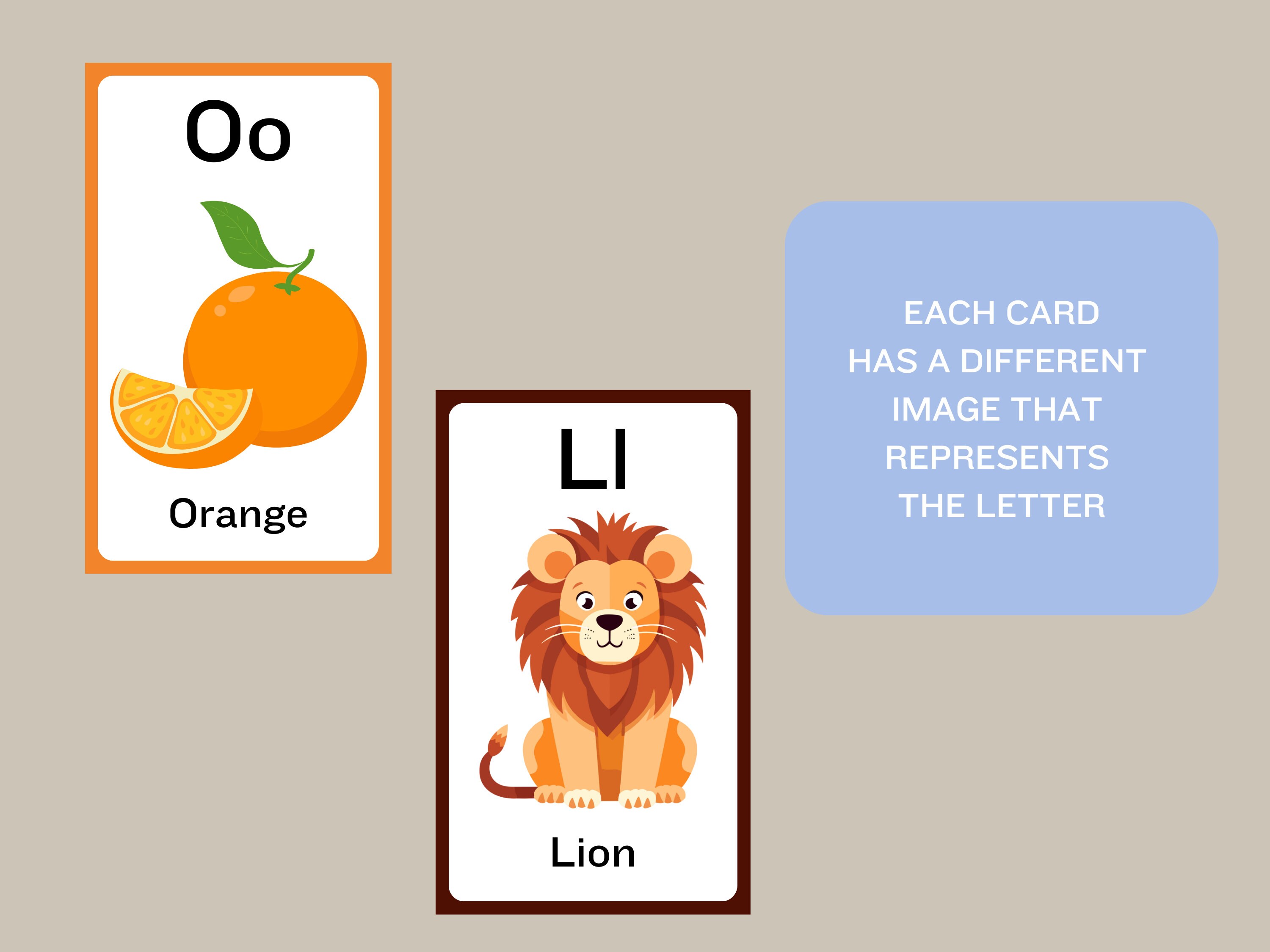 26 ABC Flash Cards, Educational Cards, A-Z Cards, Learn Abc's, Alphabet ...