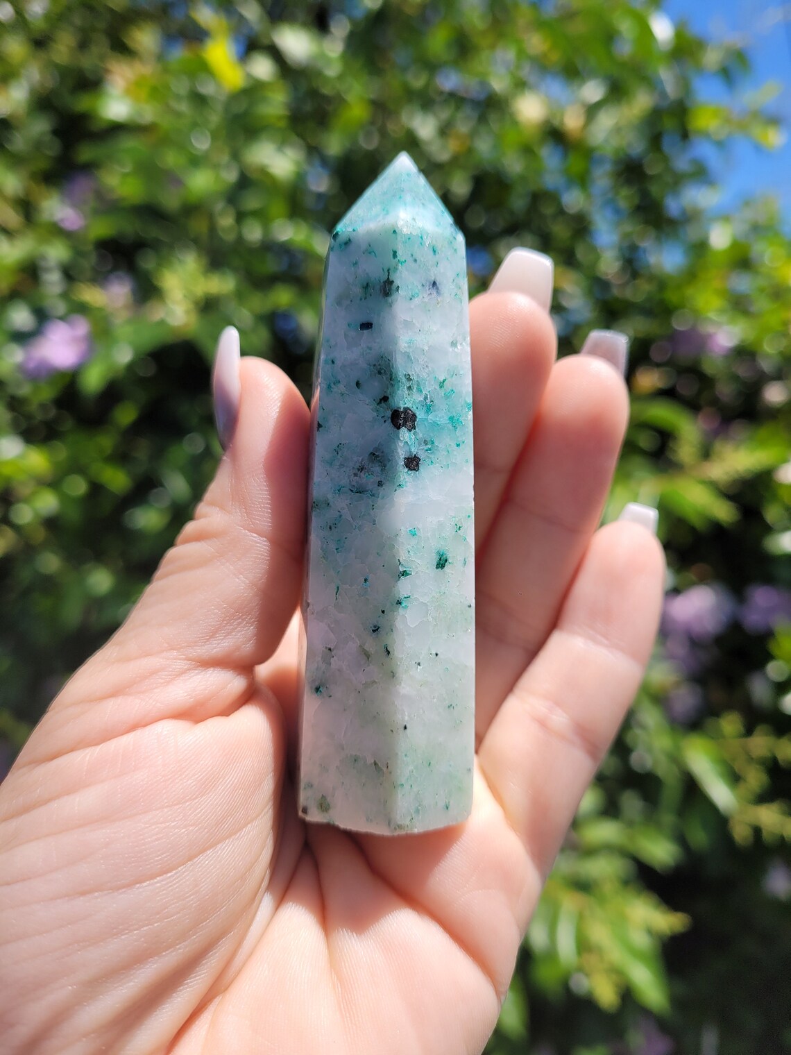 Phoenix stone tower/ Phoenix stone point/ Natural chrysocolla | Etsy
