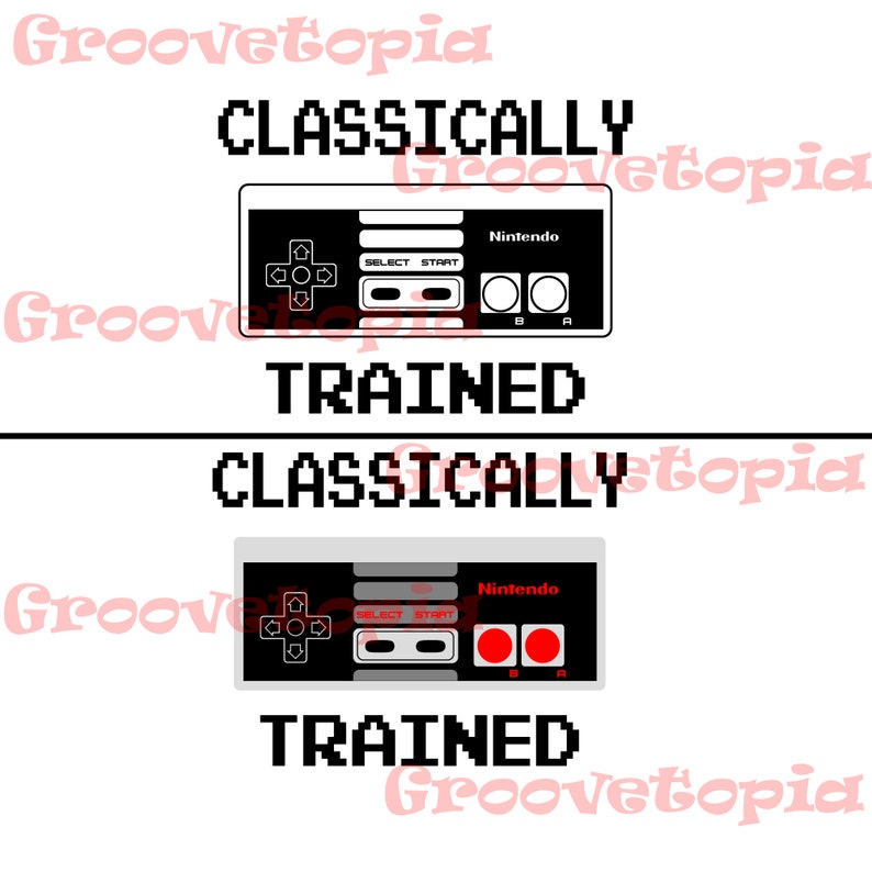 Classically Trained NES Controller SVG PNG: Shirt Design Decal (digital ...