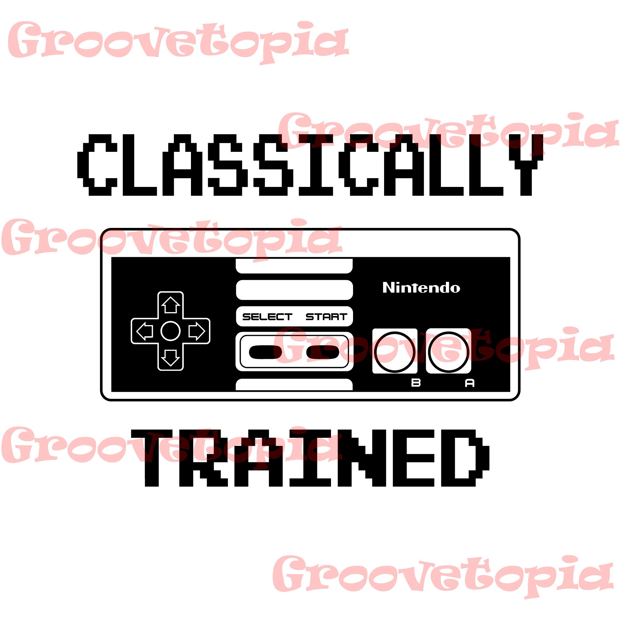 Classically Trained NES Controller SVG PNG: Shirt Design Decal (digital ...