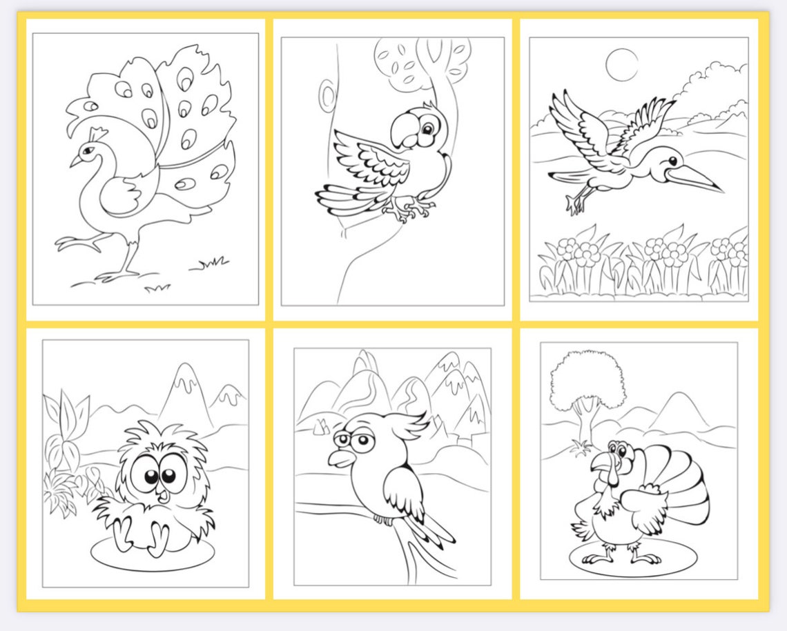 Kids Bird Coloring Pages, 20 Printable Pages for Kids, Fun Activities ...