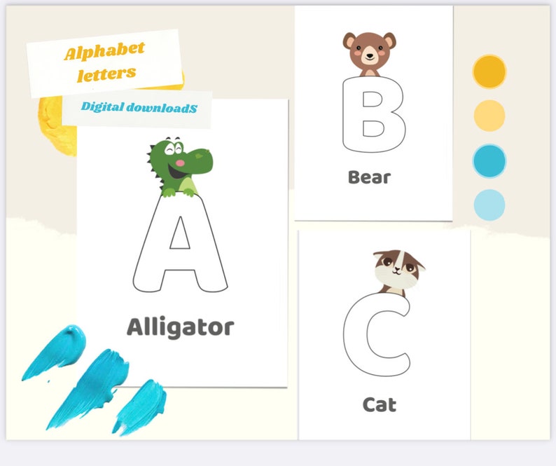 ABC Coloring Pages Kids Activity Digital Download - Etsy