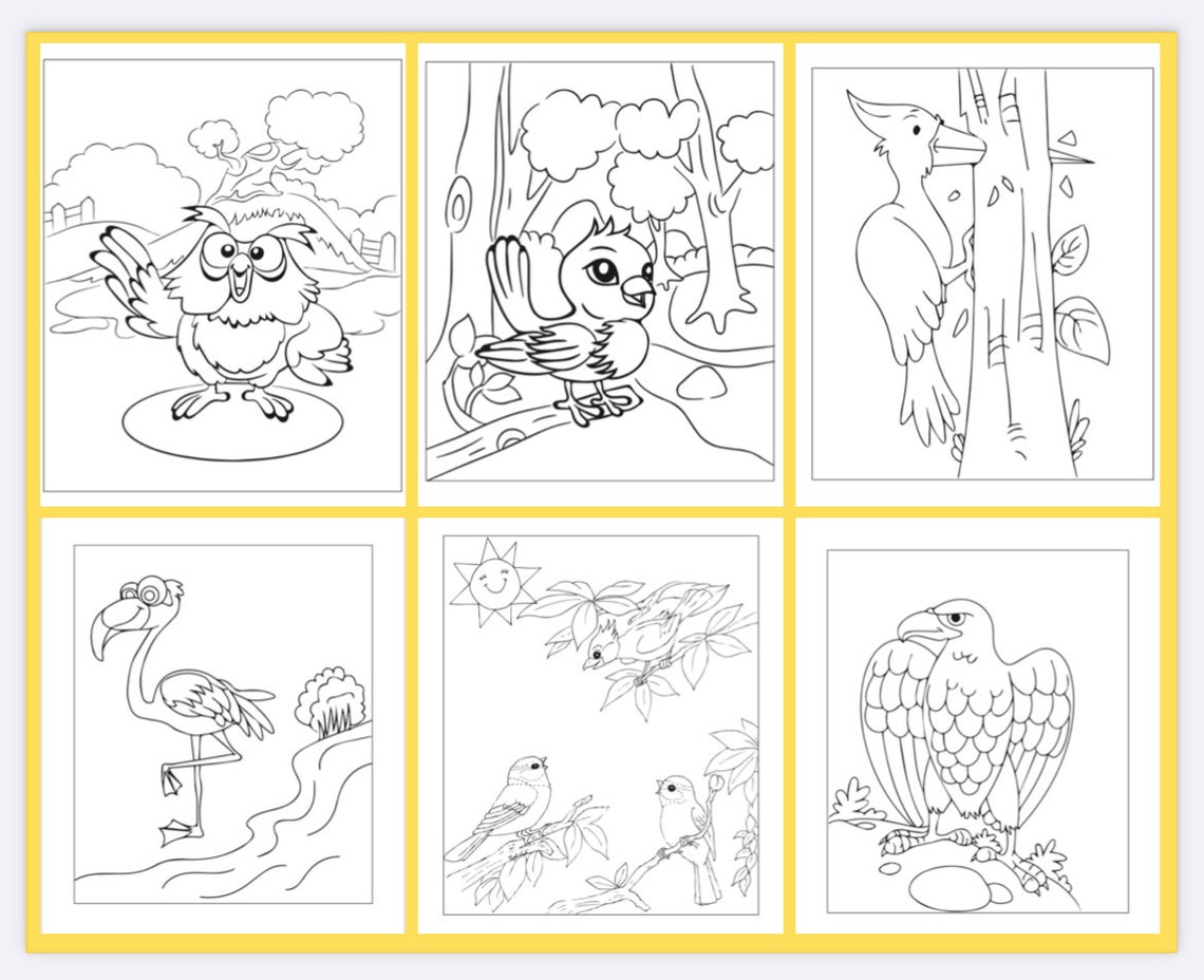 Kids Bird Coloring Pages, 20 Printable Pages for Kids, Fun Activities ...
