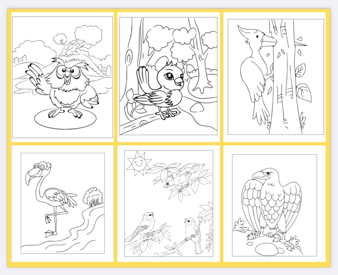 Kids Bird Coloring Pages, 20 Printable Pages for Kids, Fun Activities ...