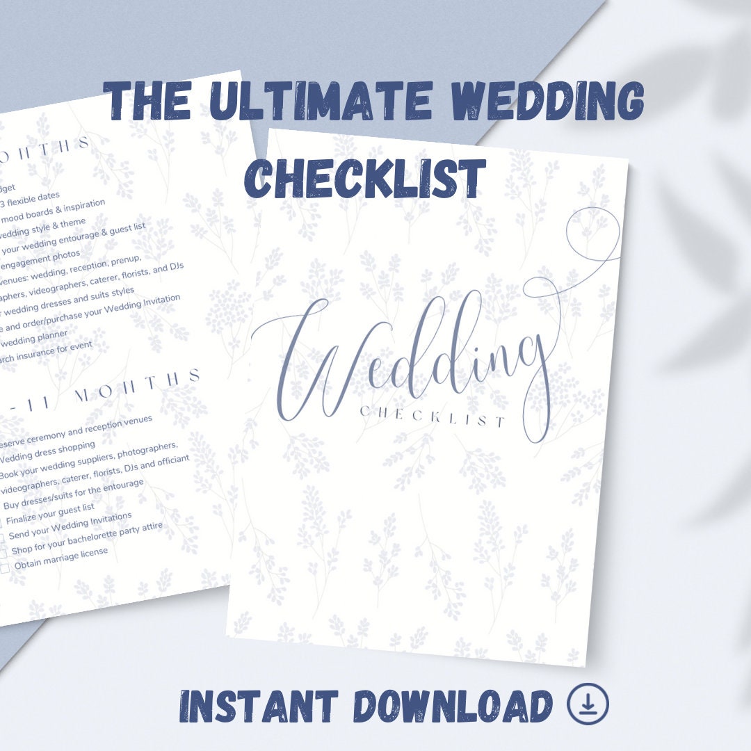 The Ultimate Wedding Checklist Wedding Checklist Wedding - Etsy