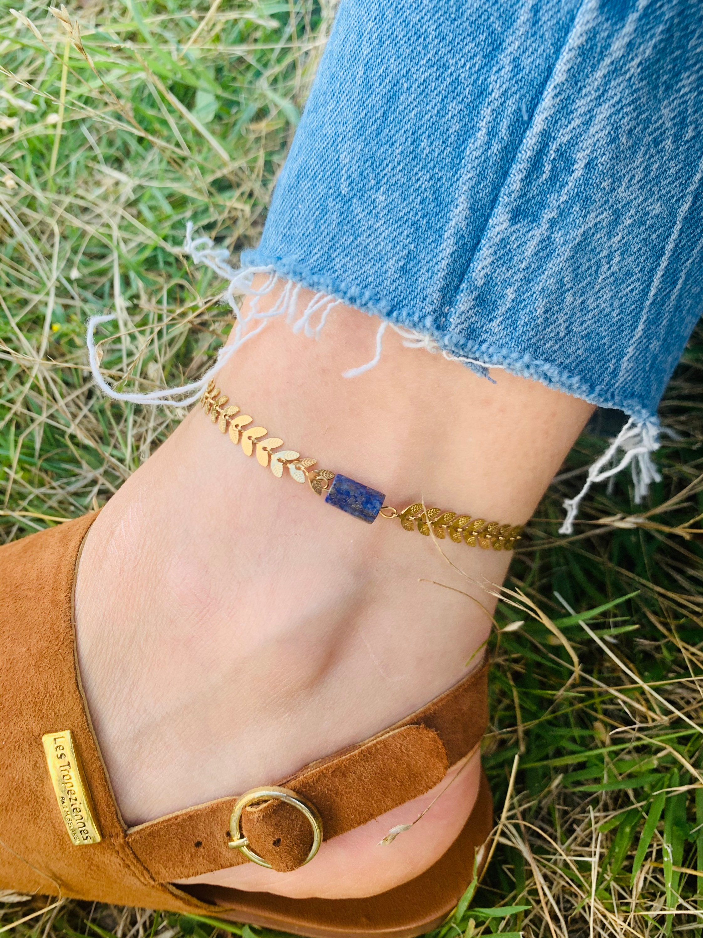 Semi-precious Stone Peg Chain and Stainless Steel Cob Chain - Etsy UK