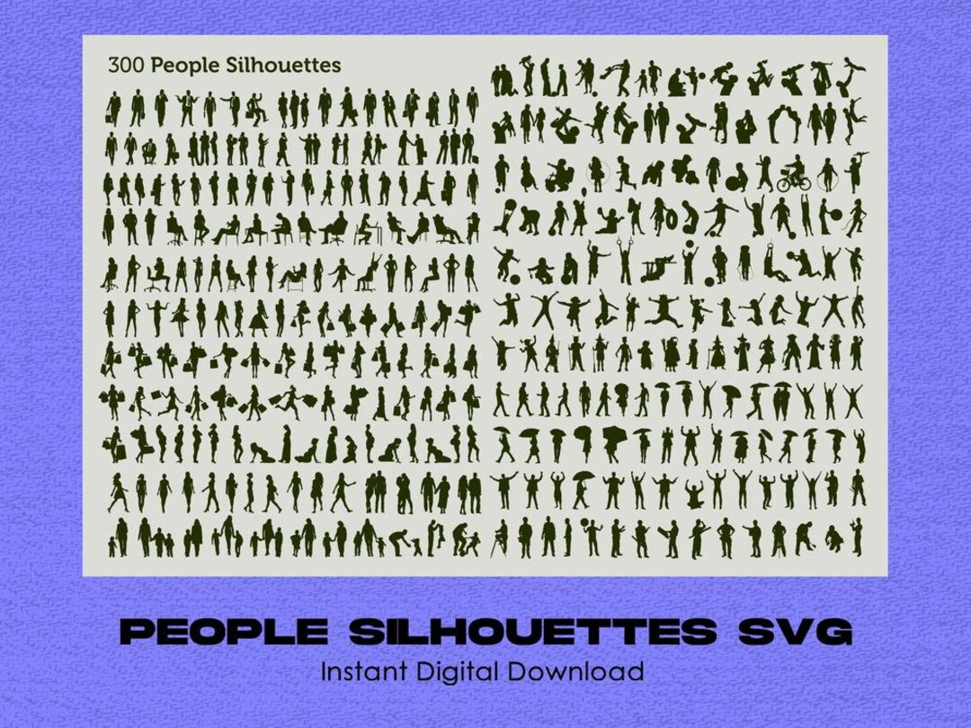 300 People Silhouettes SVG. People Svg People Silhouette - Etsy Canada