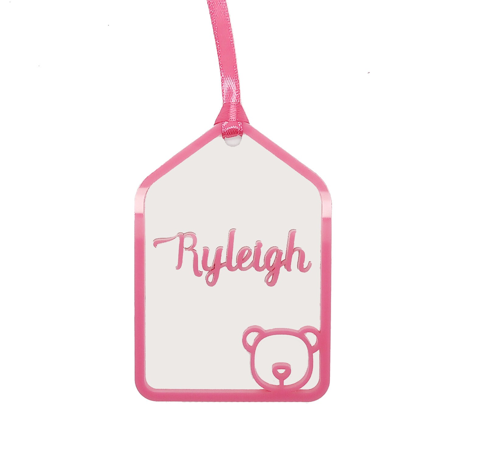 Personalized Name Tag with Bear Cute Teddy Customized Gift | Etsy