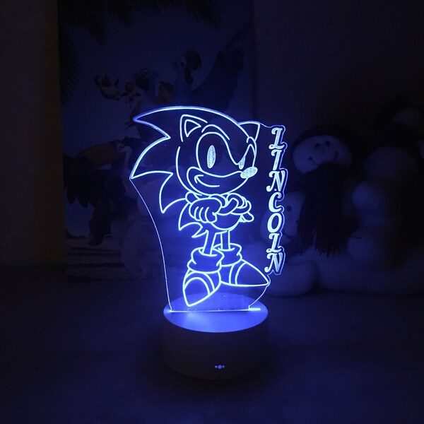 Sonic the Hedgehog Kids Lamp - Etsy
