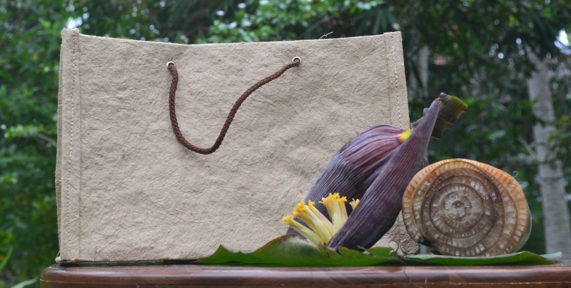 Seamed Banana Fiber Bags, Plant Fiber Bags, Organic Strong Earthy Bag ...