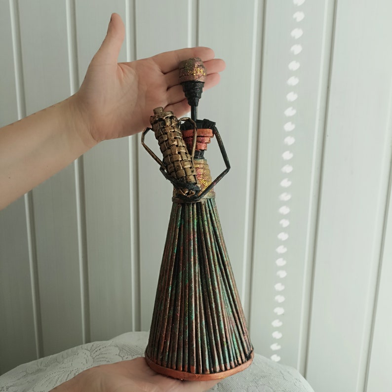 African Black Woman Statue Made of Paper, Girl With a Vase - Etsy