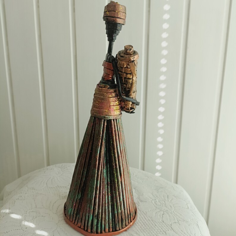 African Black Woman Statue Made of Paper, Girl With a Vase - Etsy