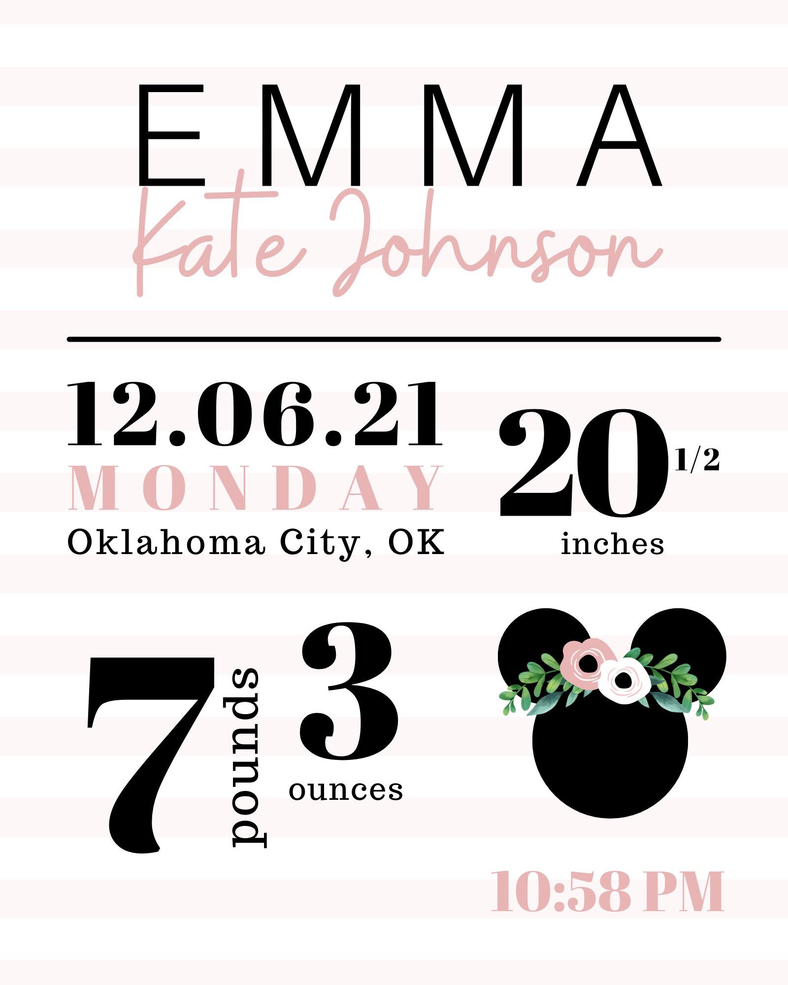 Custom Birth Stats | Printable | Digital Download - Etsy