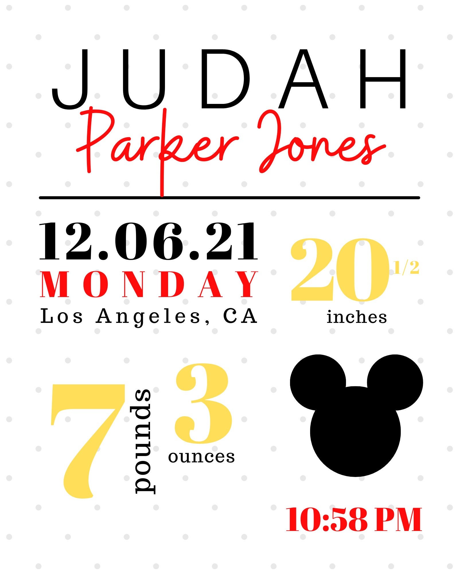 Custom Birth Stats Printable Digital Download - Etsy