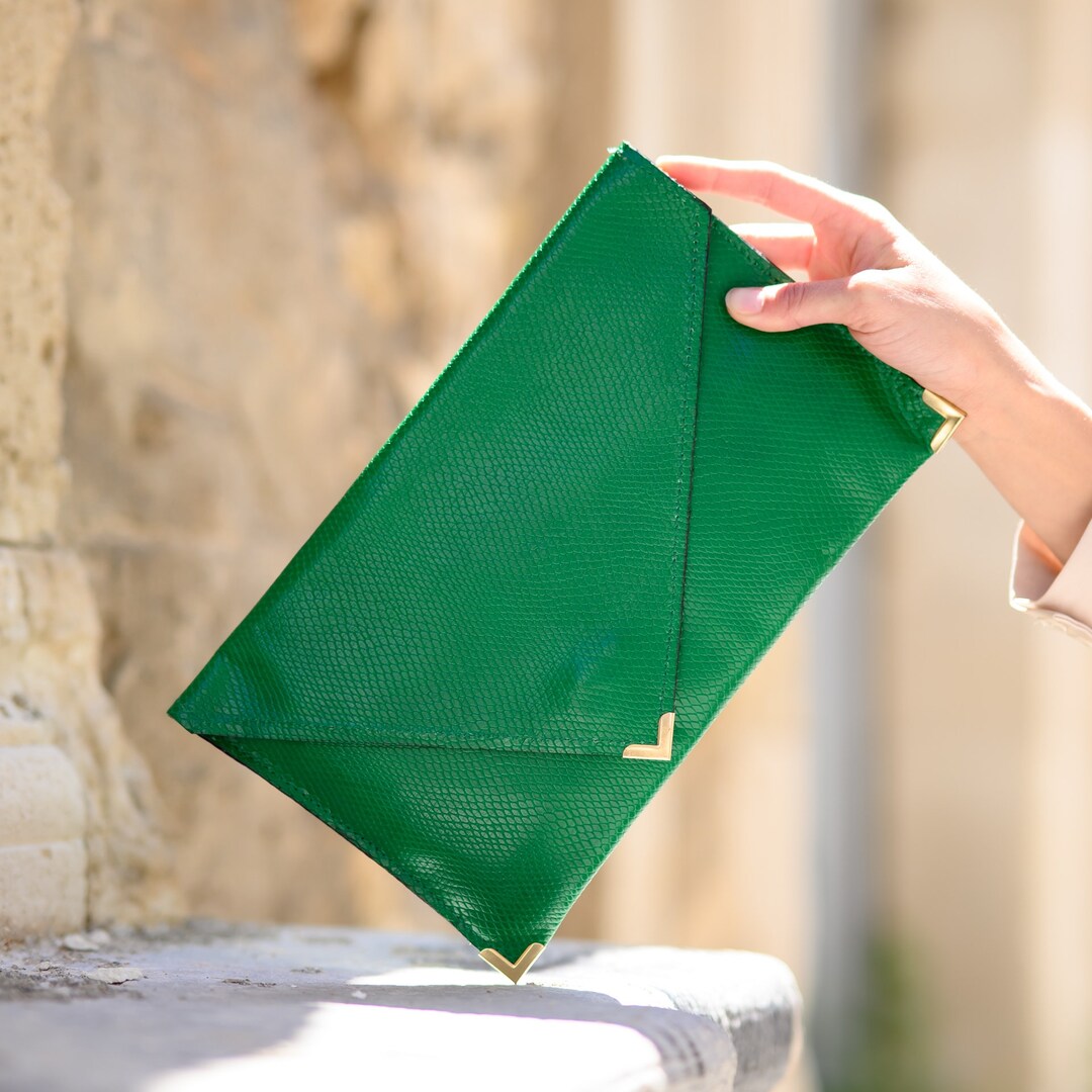 Leather Envelope Bag Handmade Handbag Small Leather Purse - Etsy