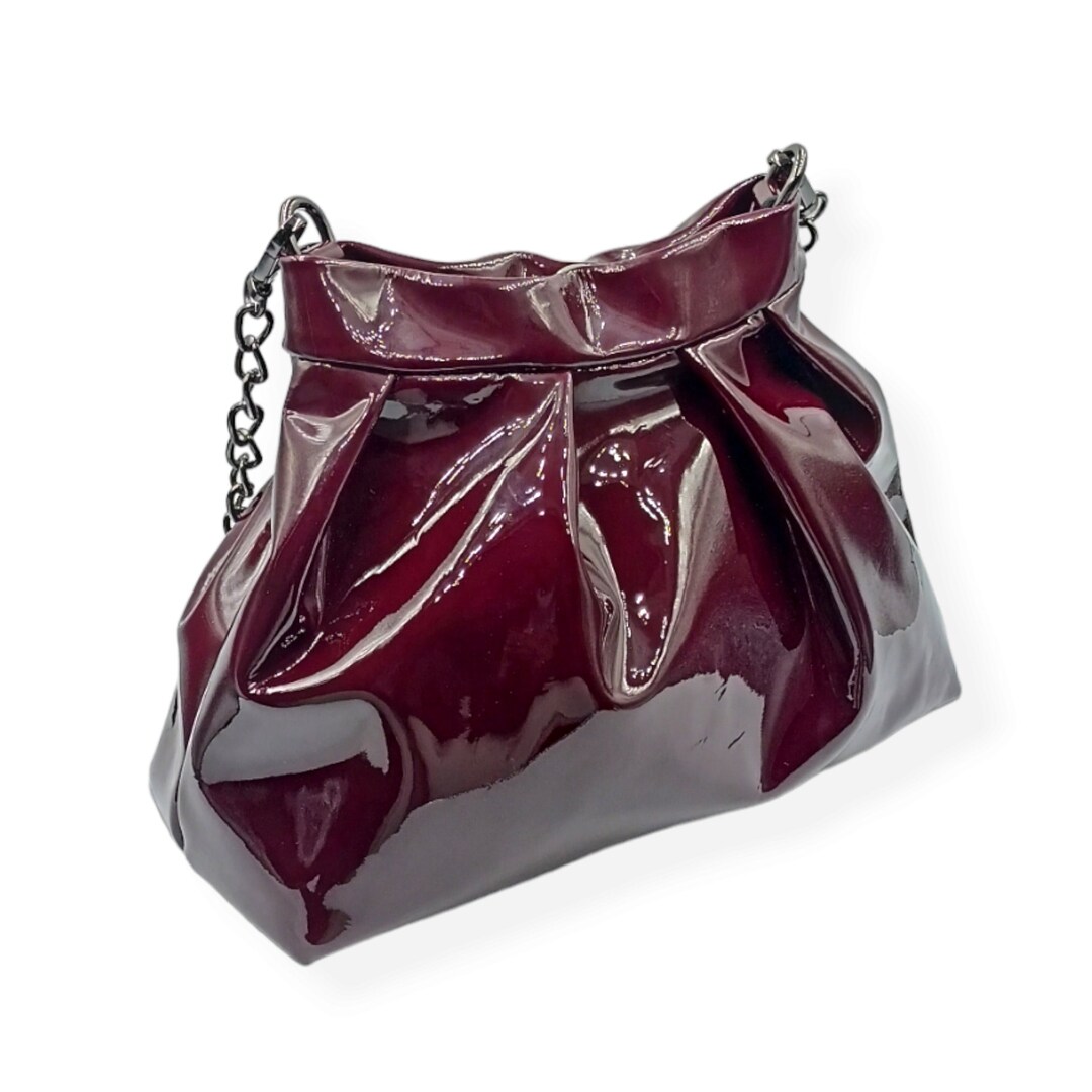 Red Patent Leather Bag Pleated Purse Crossbody Wedding Clutch - Etsy