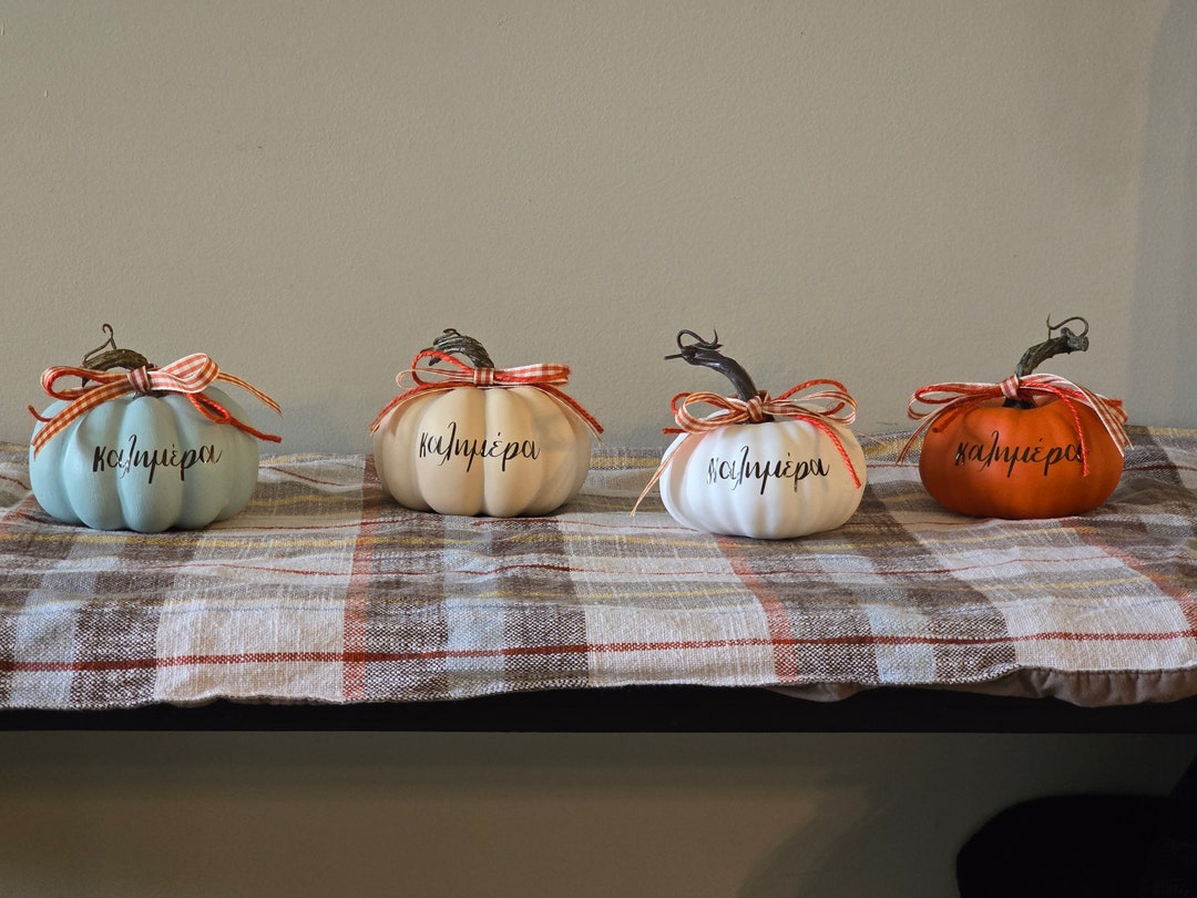 Kalimera/καλημέρα/good Morning Pumpkin/greek Pumpkin/greek Fall Decor ...
