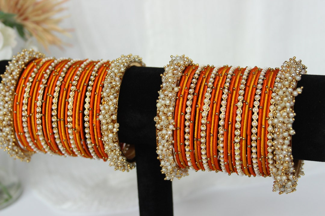 Orange Bangle Stack - Indian Bangles - Beautiful Gifting and Occasion ...