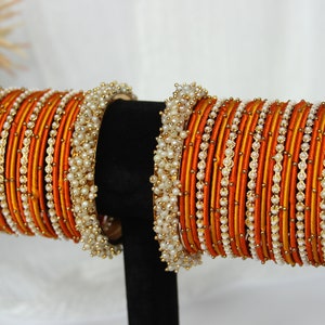 Orange Bangle Stack Indian Bangles Beautiful Gifting and Occasion Wear ...