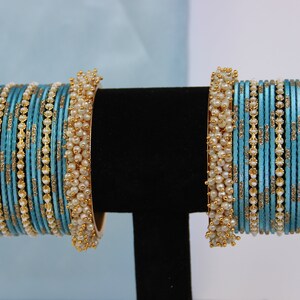 Sky Blue Bangle Stack - Indian Bangles - Etsy