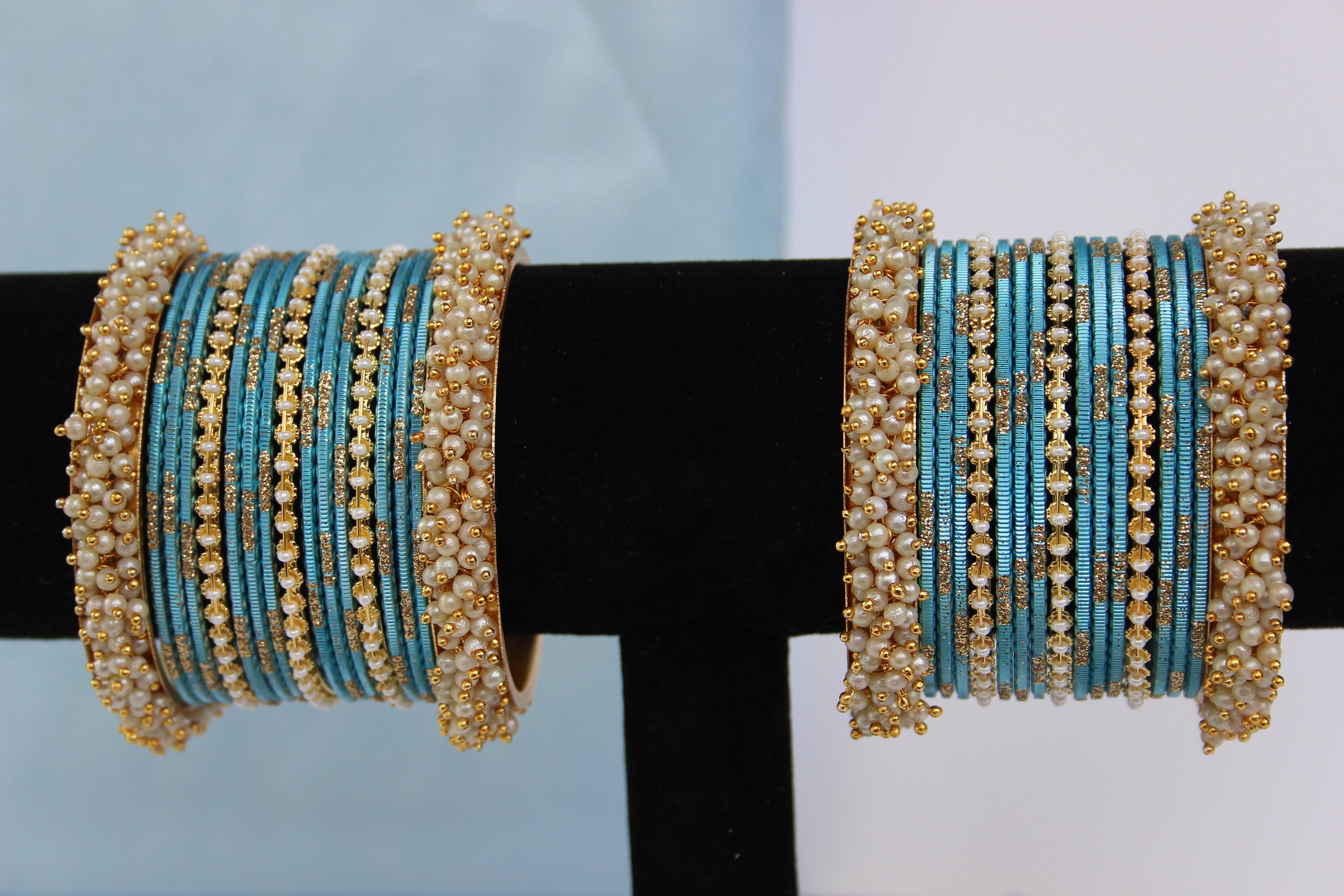 Sky Blue Bangle Stack - Indian Bangles - Etsy
