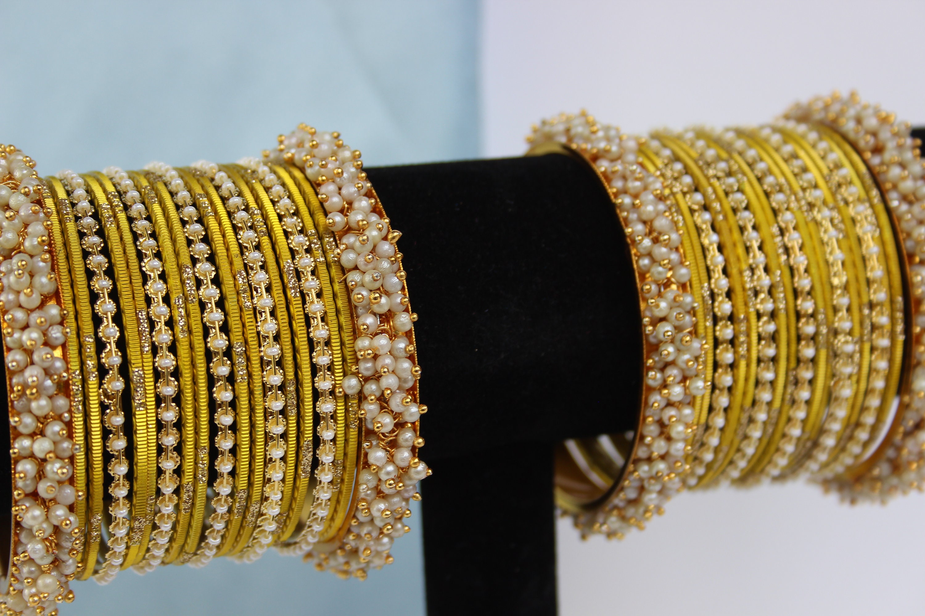 Yellow Bangle Stack - Indian Bangles - Etsy