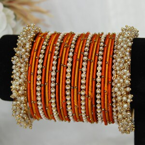 Orange Bangle Stack Indian Bangles Beautiful Gifting and Occasion Wear ...