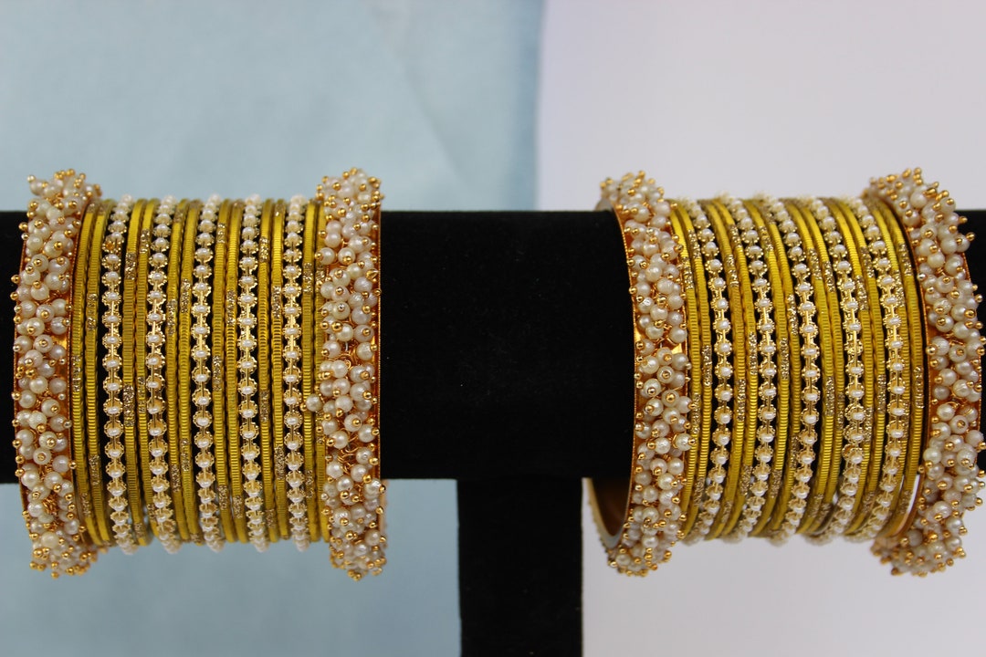 Yellow Bangle Stack - Indian Bangles - Etsy