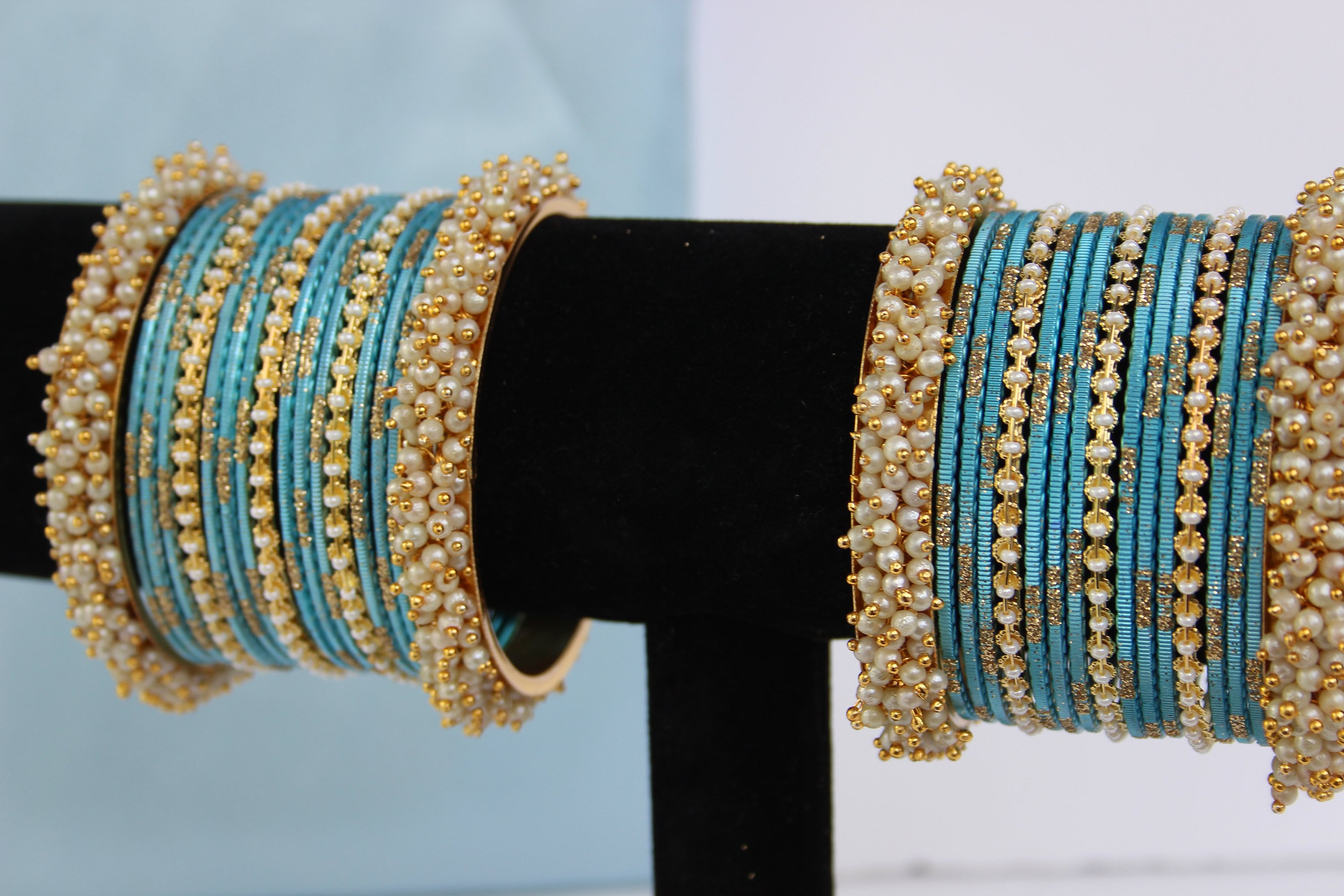 Sky Blue Bangle Stack - Indian Bangles - Etsy