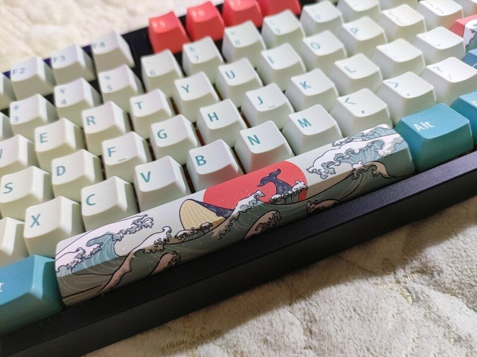 Coral Sea Keycap Set OEM Profile Artisan Keycaps 87 108 MX | Etsy