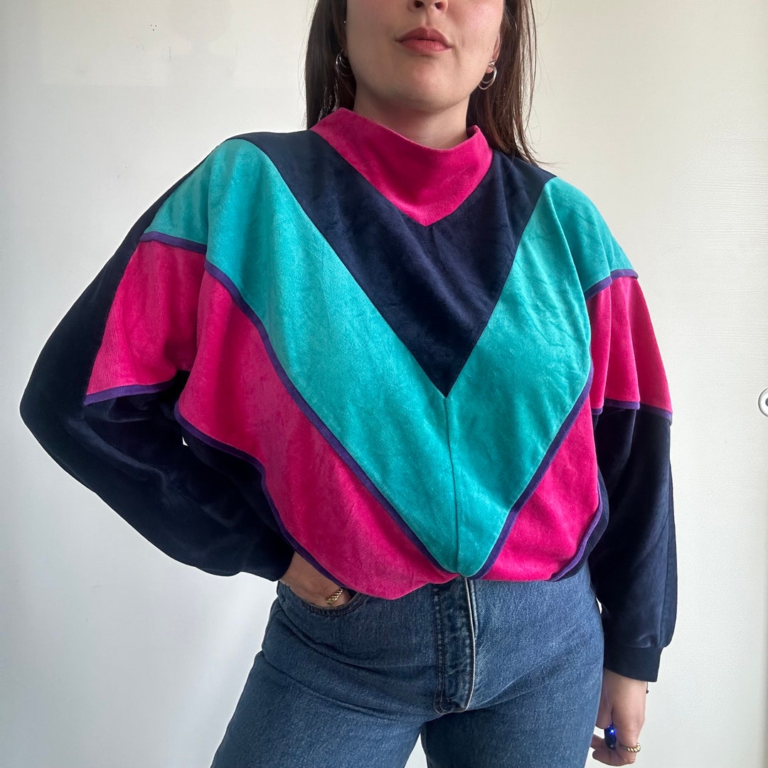 80s Vintage Sweatshirt in Multi Colour/abstract Patterned/unisex ...