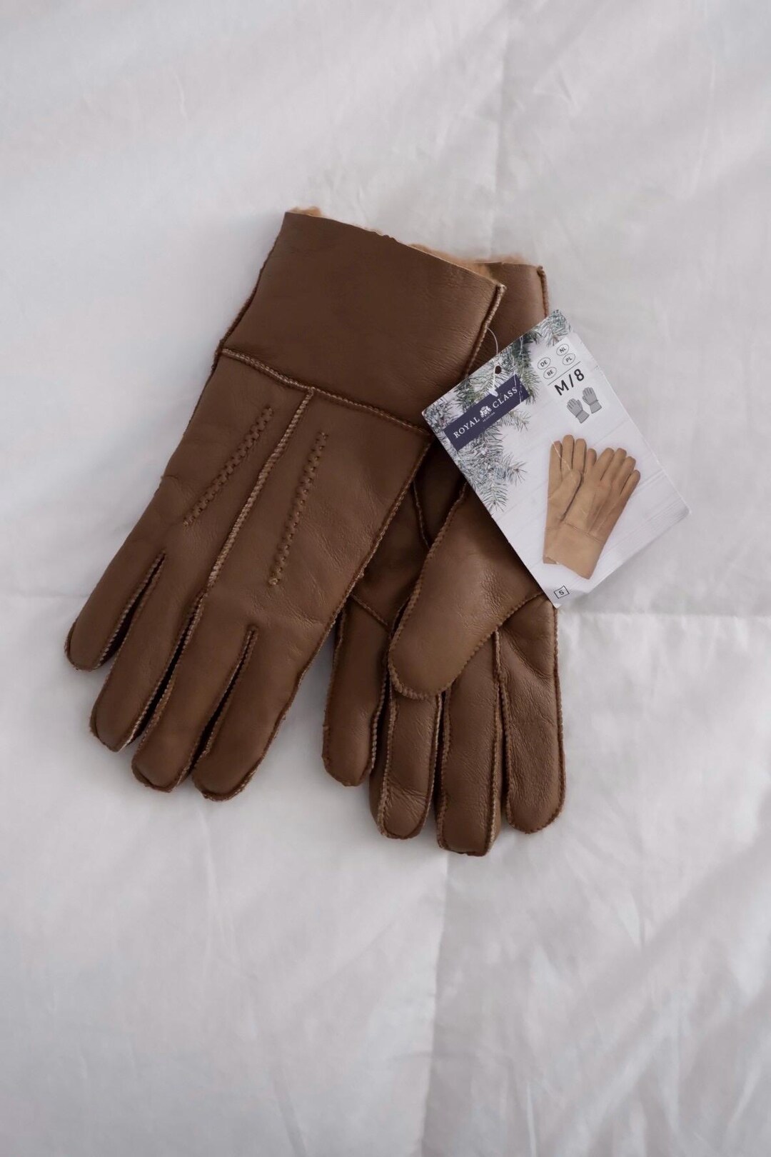 Women's Luxe Sheepskin Wool Fluffy Gloves Genuine Shearling Inner Hand ...
