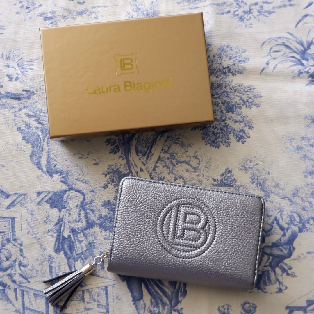 Vintage Laura Biagiotti Gray Wallet High-quality Faux Leather, NIB - Etsy